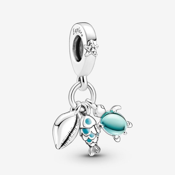 Jewelry | Fish Sea Turtle And Conch Triple Dangle Charm Authentic Pandora | Poshmark